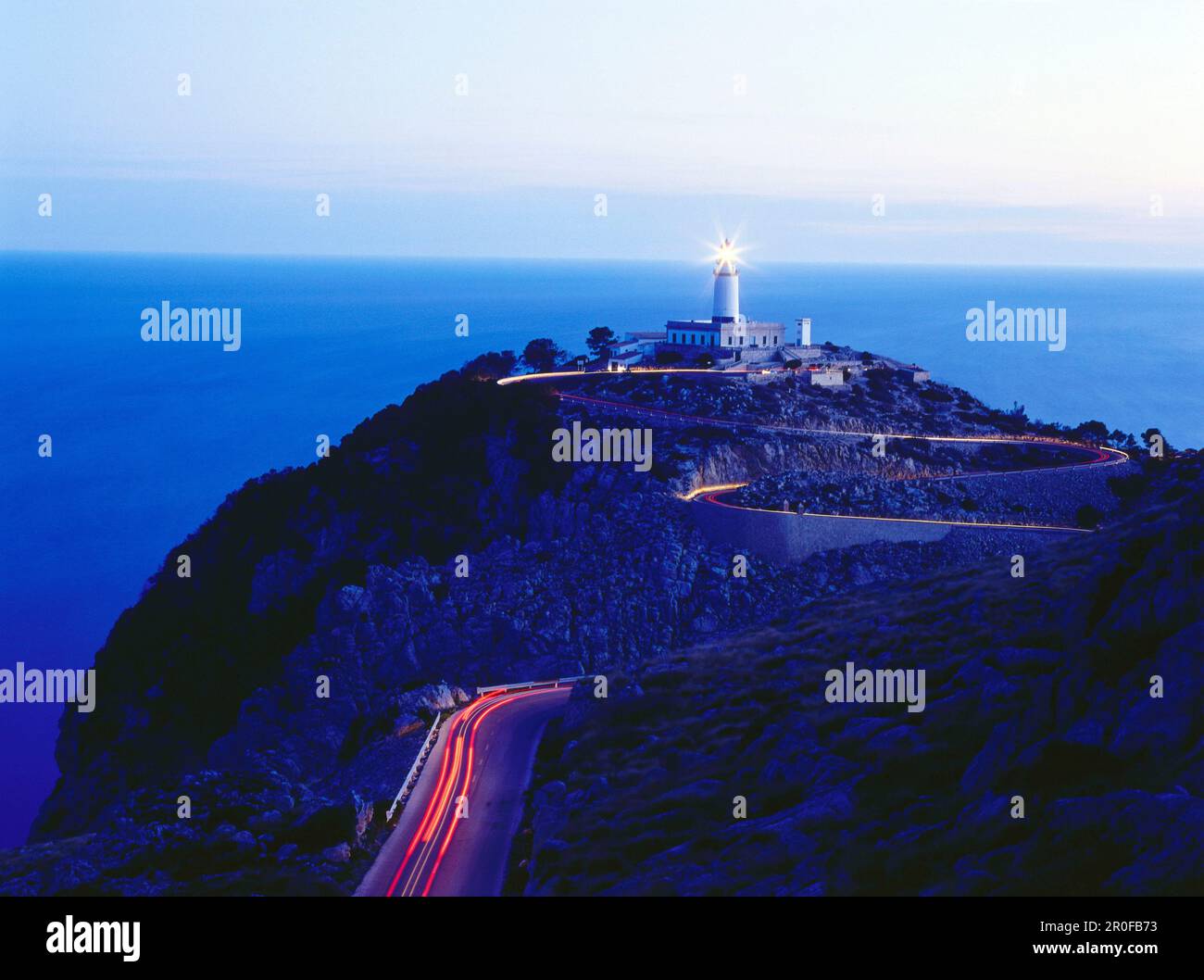 Lighthouse at night, Cap de Formentor, Mallorca, Spain Stock Photo - Alamy