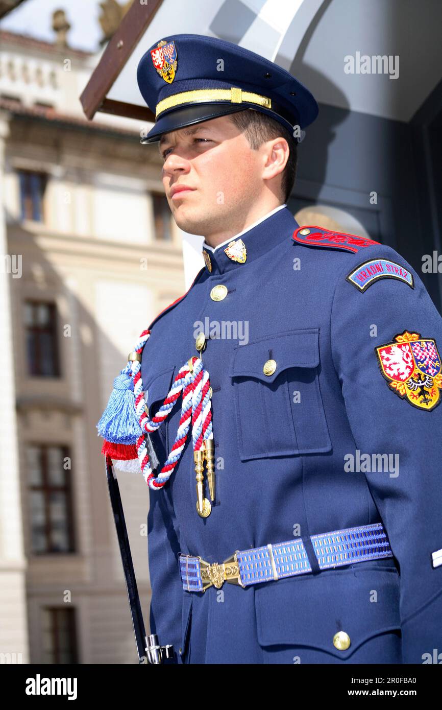 Prague Castle Guard, Hradcany, Prague, Czech Republic Stock Photo - Alamy