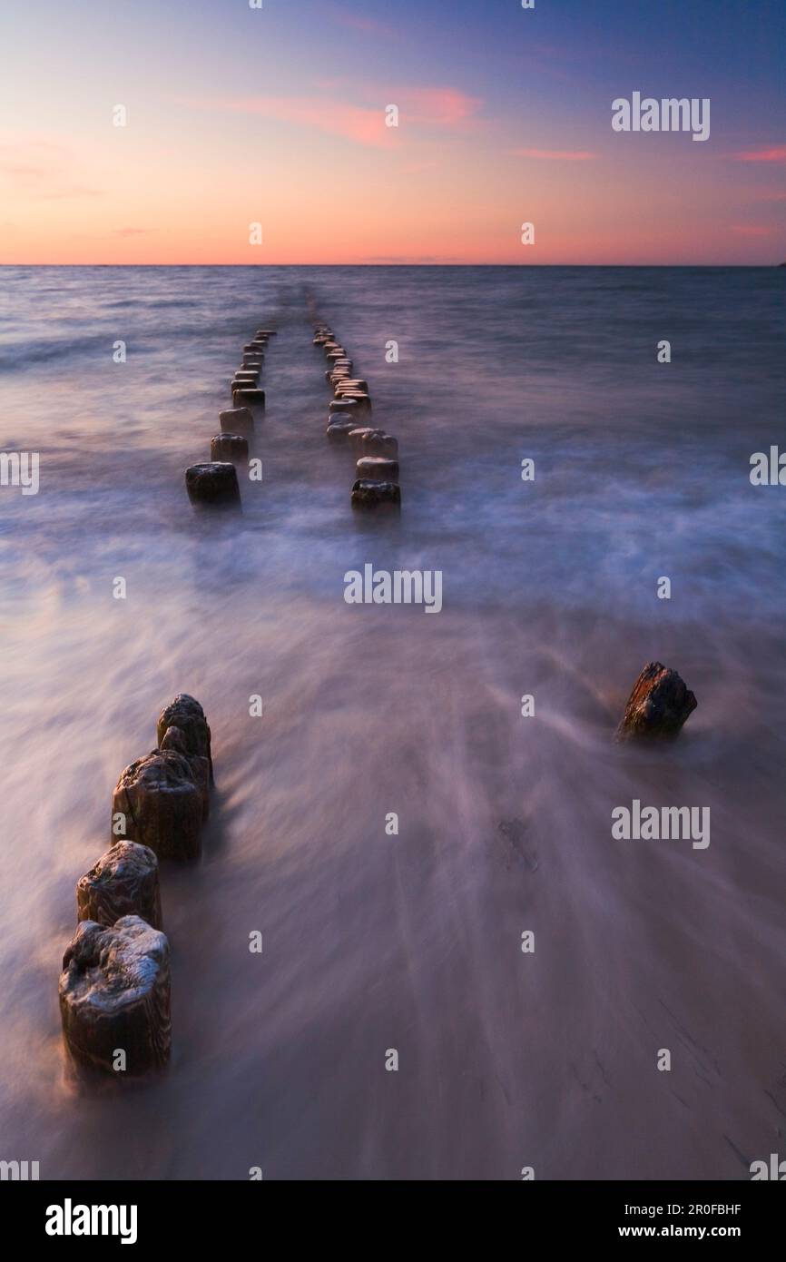 Out of line, Sea Shore at dusk, Rugen Island, Mecklenburg Western ...