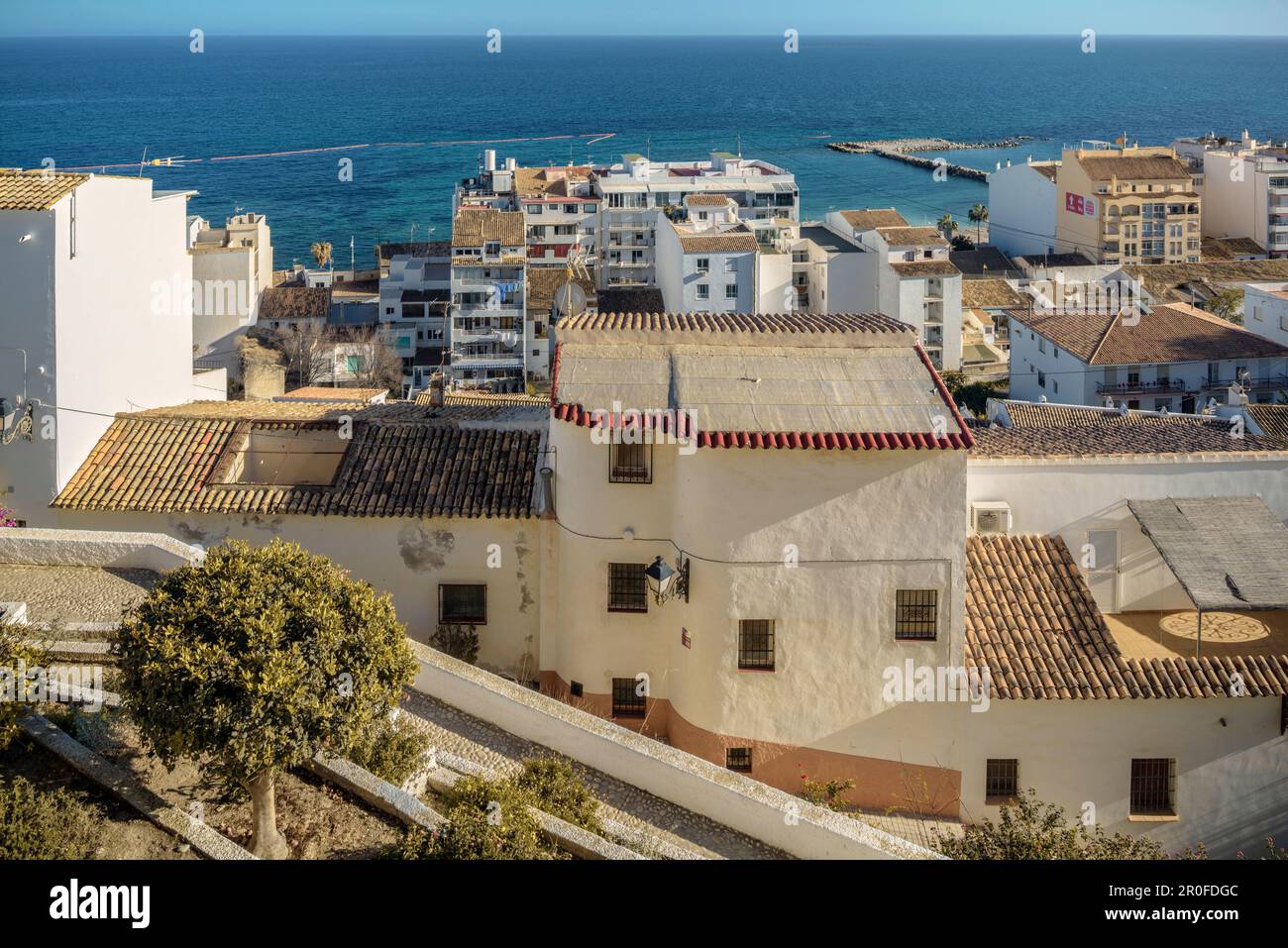 Old archway to the old town in the street of the Mirador Blanco of the ...