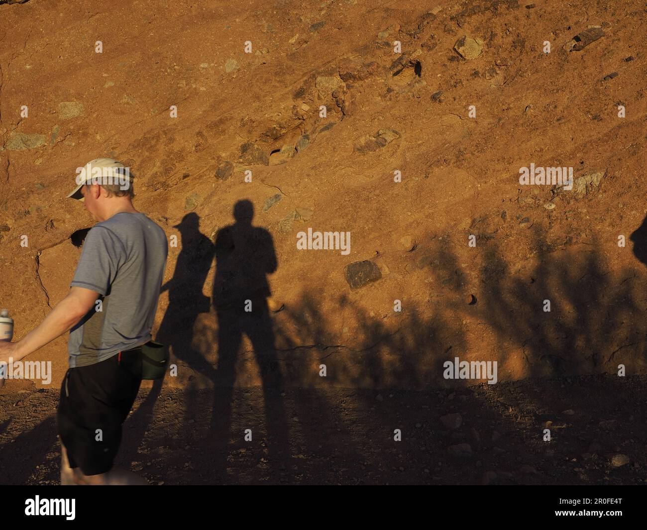 CAMELBACK MOUNTAIN VIEW OF.TRAIL WITH SHADOWS ON ROCKS. APPEARANCE OF ...