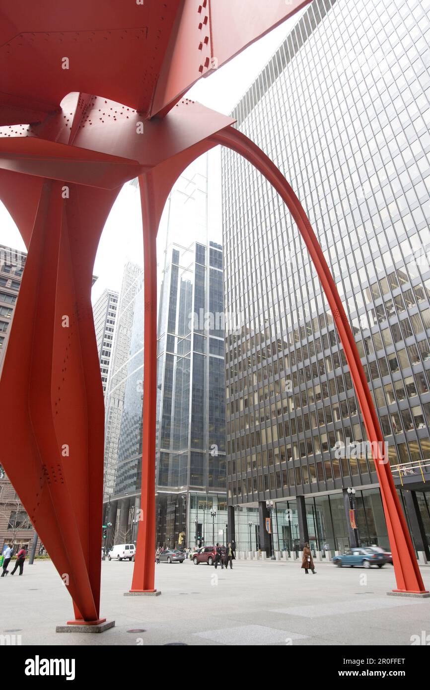 Flamingo sculpture (1974) by Alexander Calder at Federal Center Plaza ...