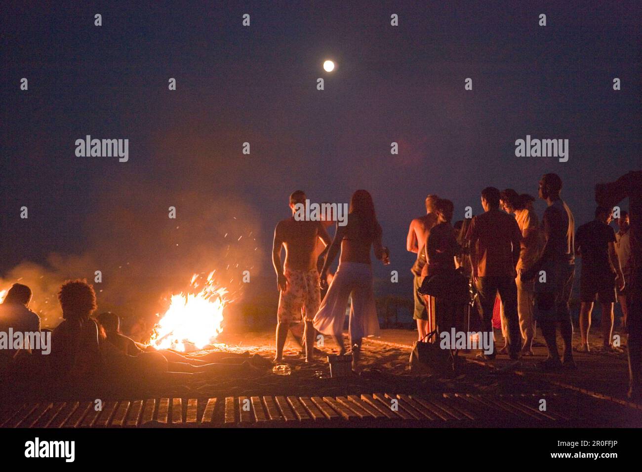Night Beach Party Fire
