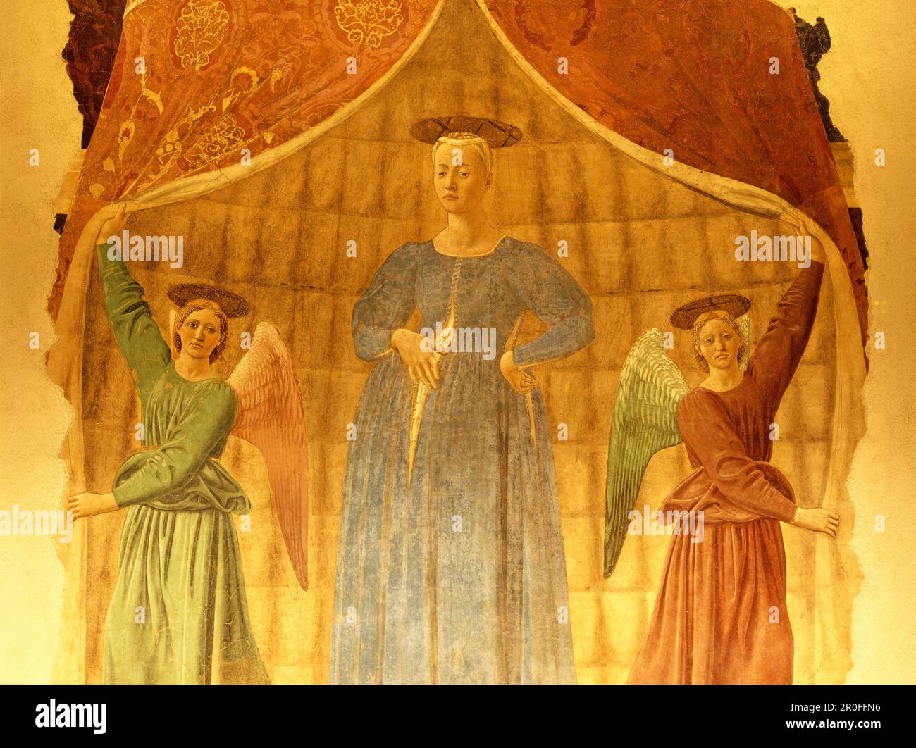 Fresko Madonna del Parto, Monterchi, (Arezzo), Tuscany, Italy Stock ...