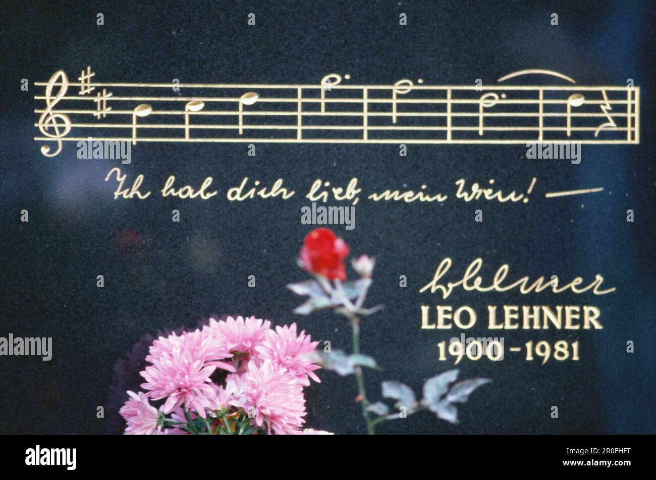 Gravestone of Leo Lehner, Vienna, Austria Stock Photo - Alamy