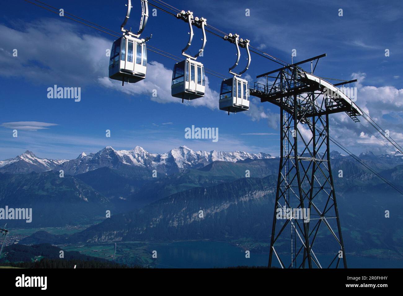 Gondolas of the Beatenberg-Niederhorn aerial cable car, Bernese ...