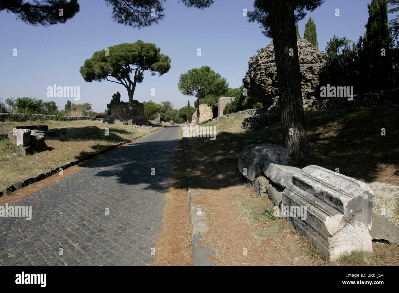 Ancient roman relics, Via Appia Antica, Rome, Italy Stock Photo - Alamy