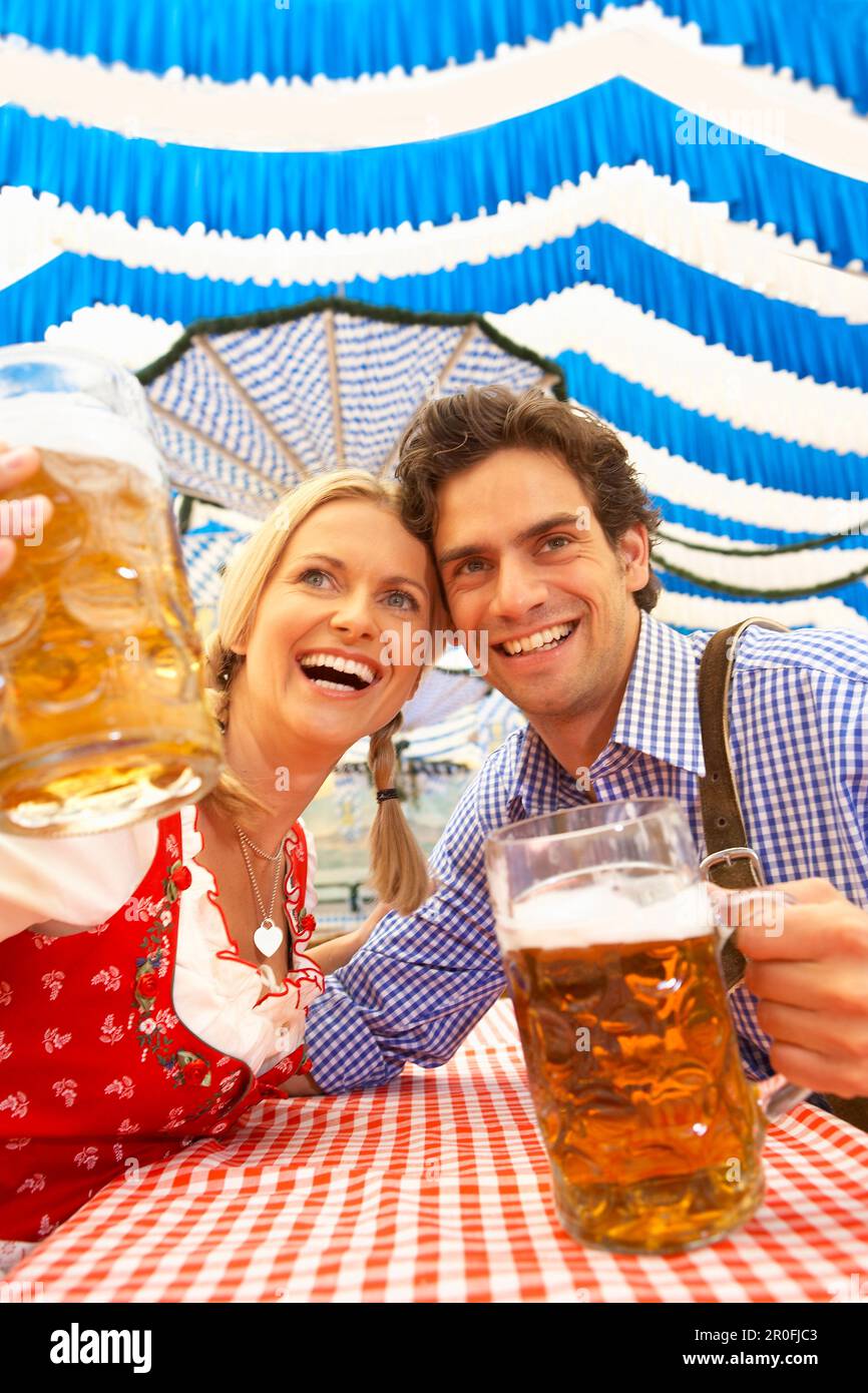 Lederhosen in a beer tent hi-res stock photography and images - Alamy