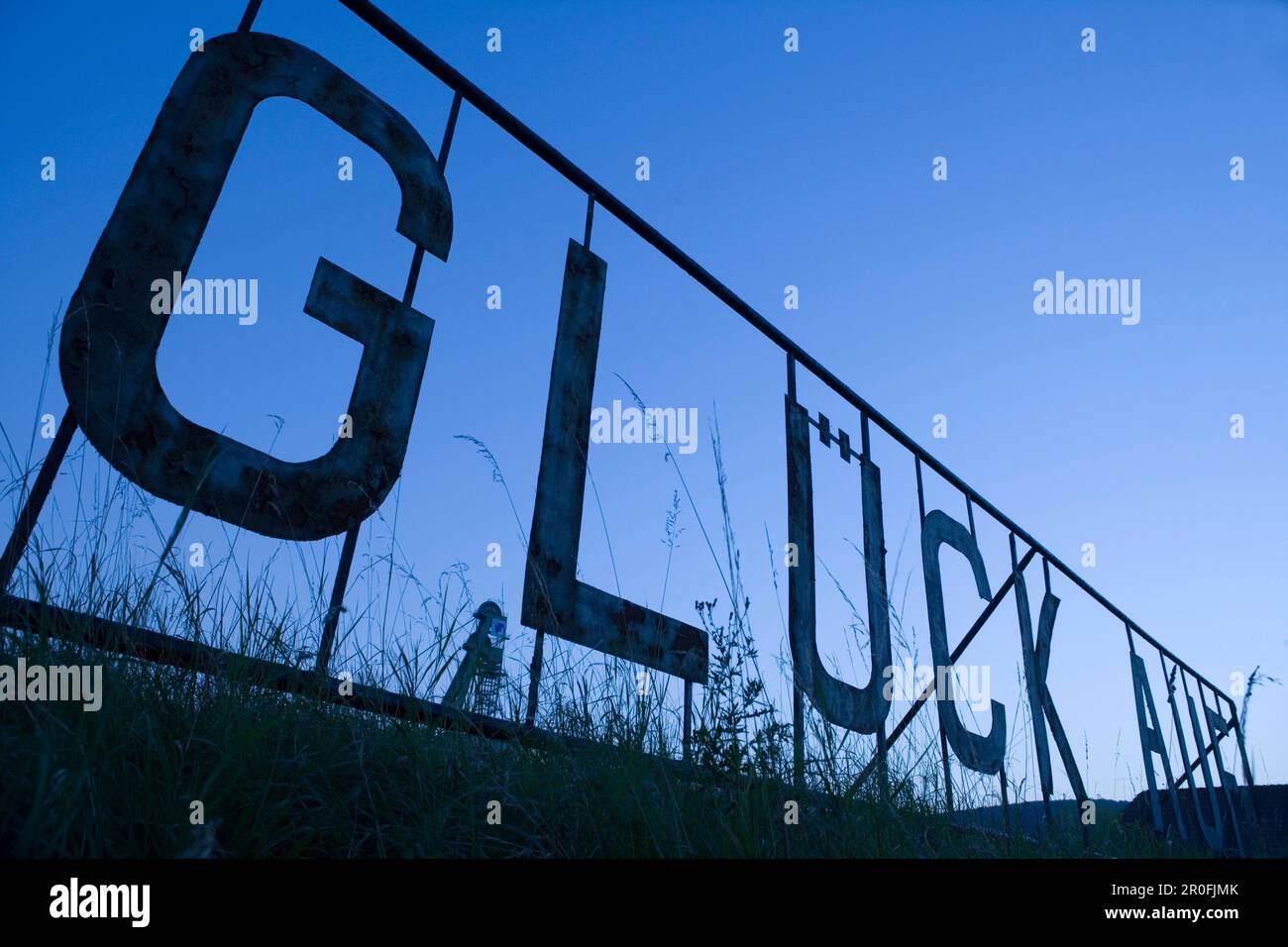 A good luck sign, Glueck Auf, at a mine, Erlebnis Bergwerk Merkers ...