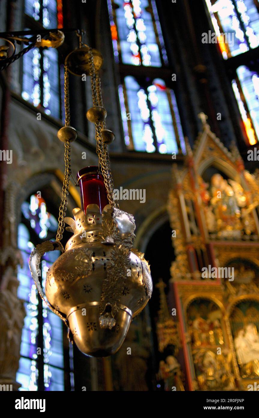 Thurible and altar inside pilgrimage church; Kevelaer, North Rhine ...