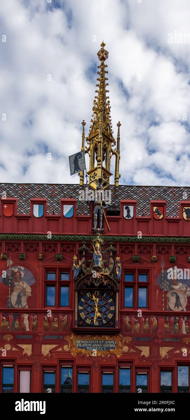 The iconic Red City Hall of Basel, Switzerland Stock Photo - Alamy