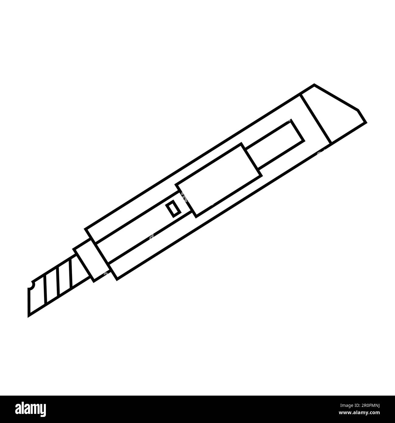 Cutter Knife Icon Vector Illustration in line version on white ...