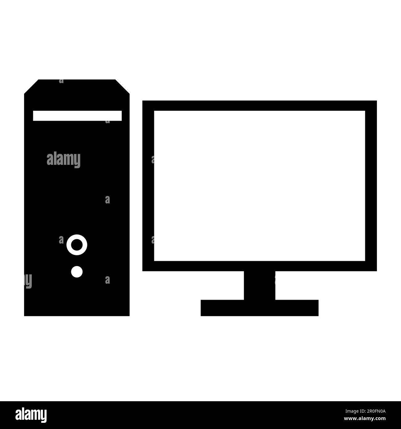 Dekstop computer screen icon on white background Stock Vector Image ...