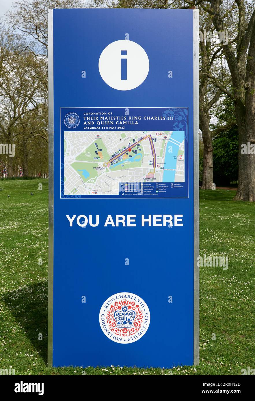 Map of coronation route displayed on a plinth in St James's Park ...