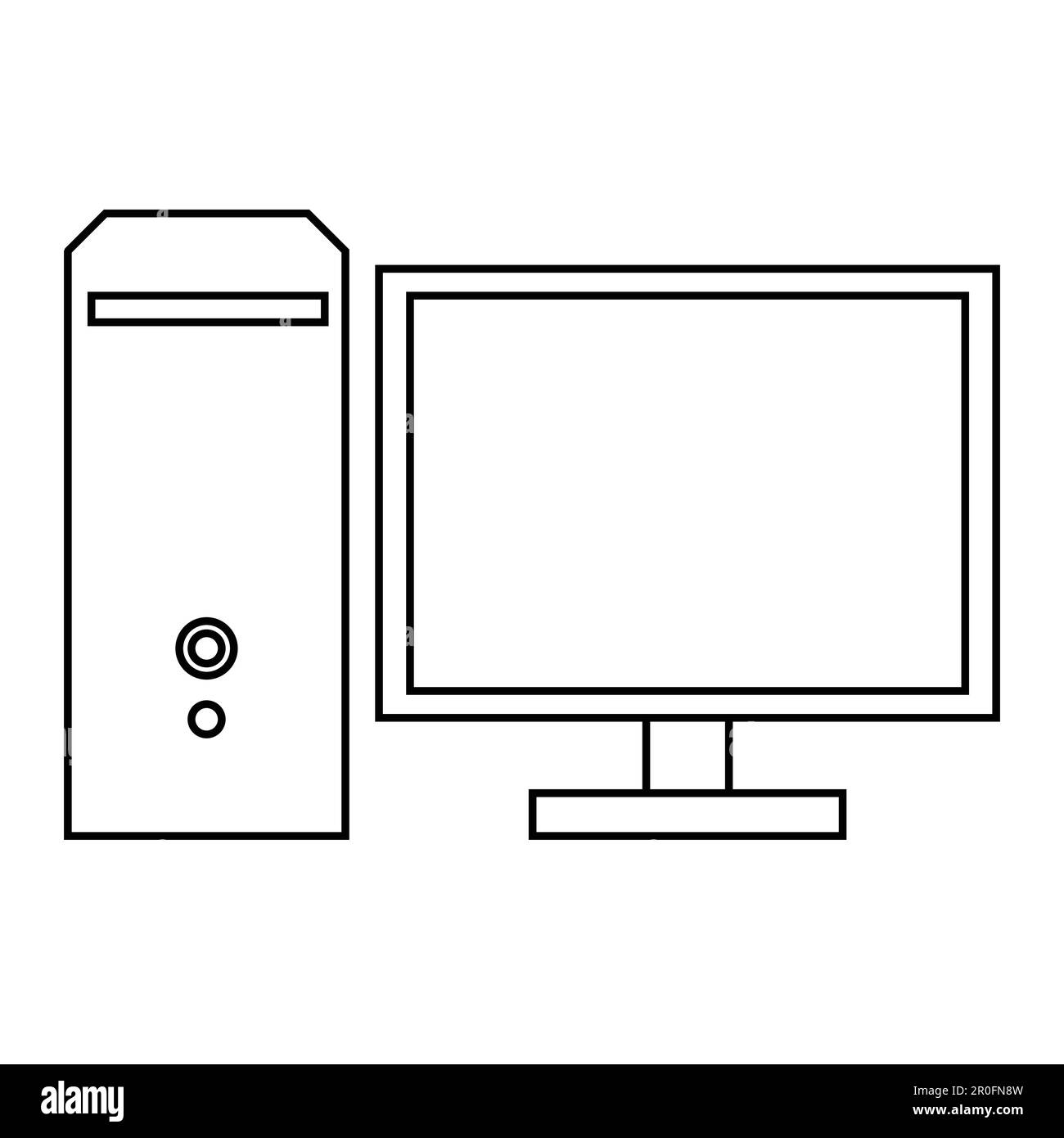Dekstop computer screen icon on white background Stock Vector Image ...