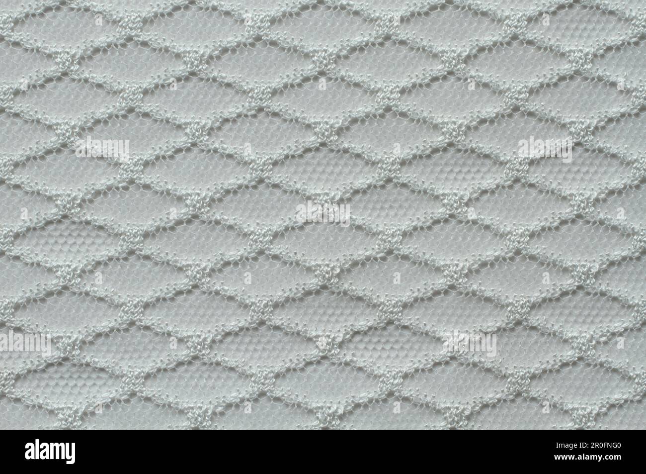 Seamless texture of polyester lace fabric in white color. Macro ...