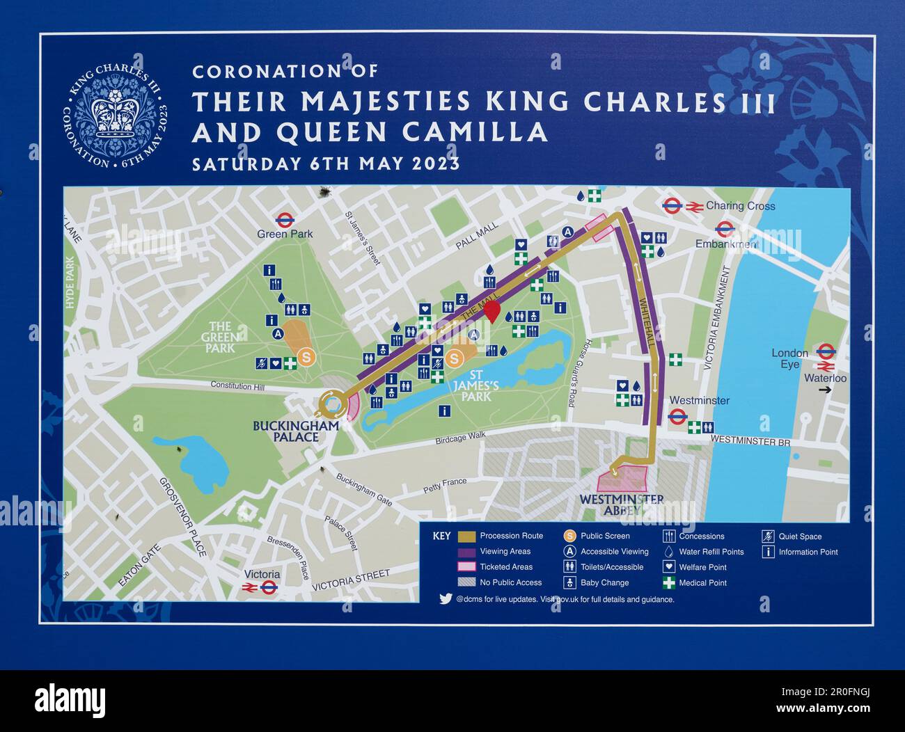 Map of coronation route displayed on a plinth in St James's Park ...