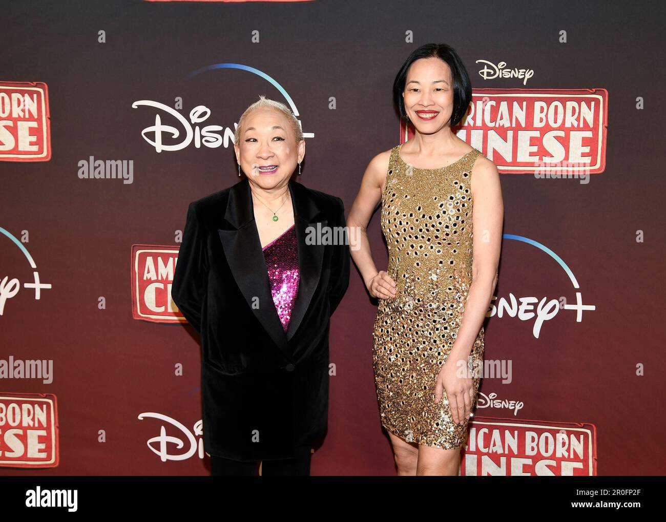 Lori Tan Chinn, left, and Lia Chang attend the premiere of the Disney+ ...