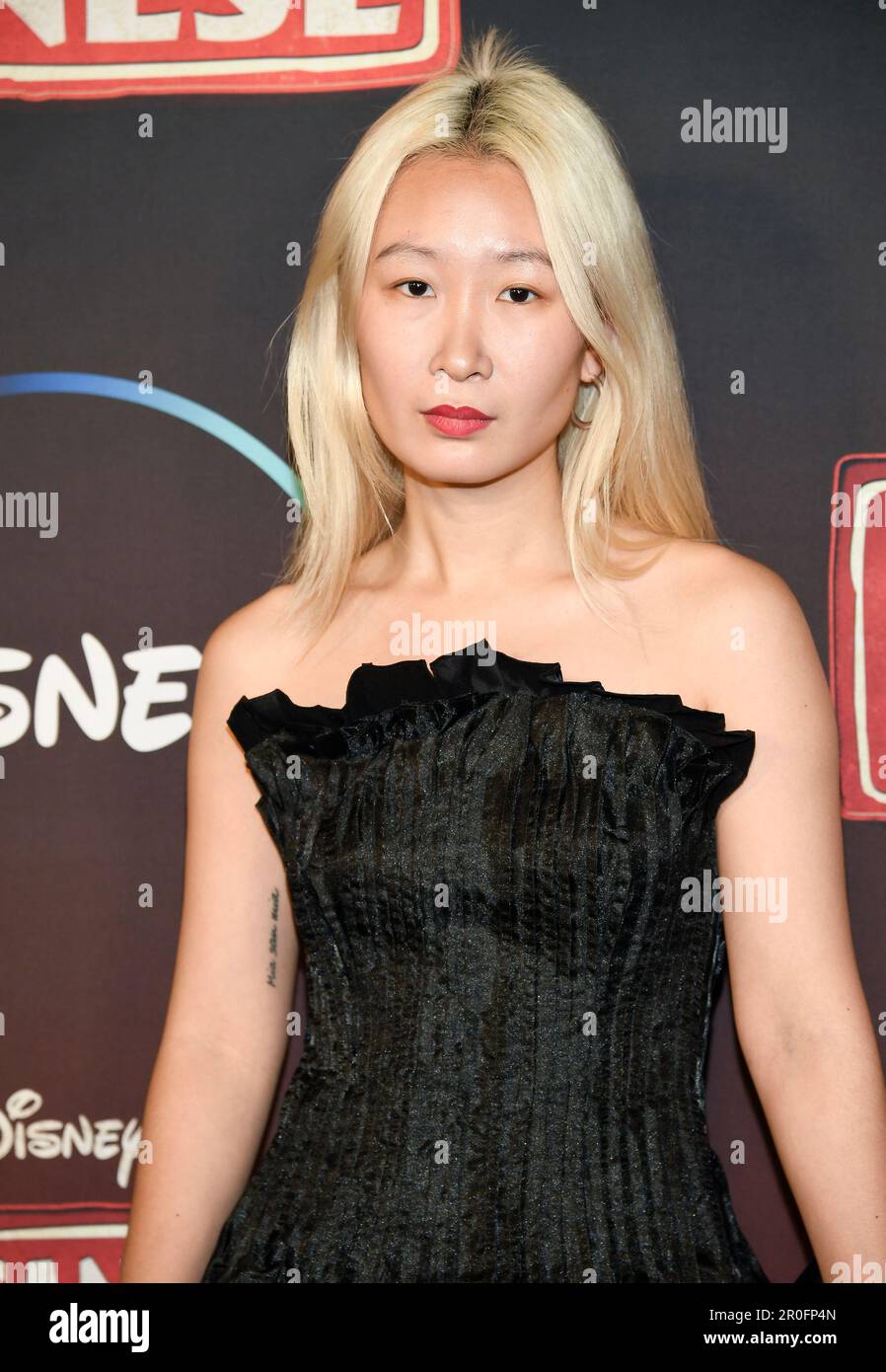 Caroline Lin attends the premiere of the Disney+ original series ...