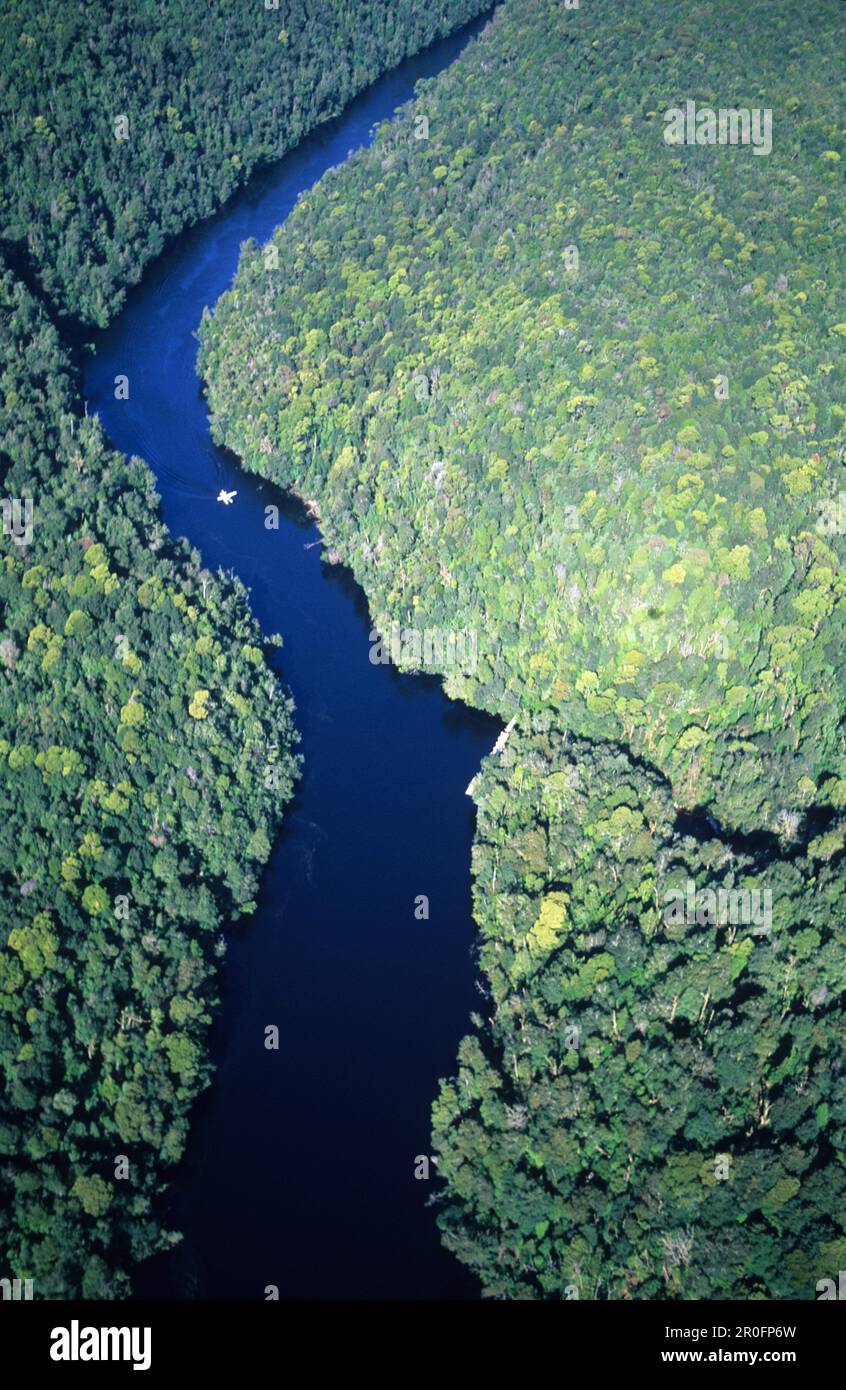 Aerial photo of Gordon River, Gordon Franklin Wild Rivers National Park ...