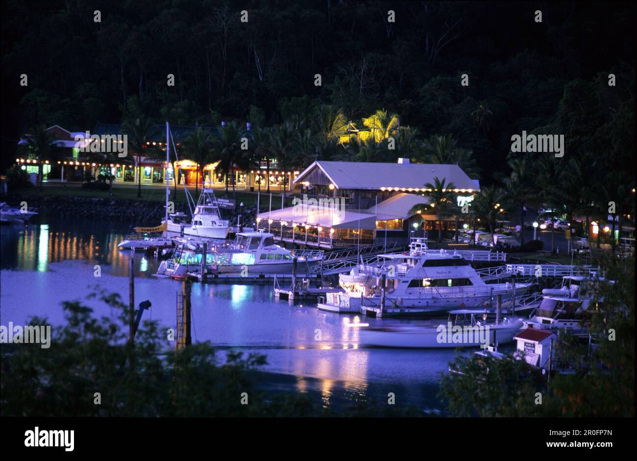 Marina on Hamilton Island in the evening, Whitsunday Islands, Great ...