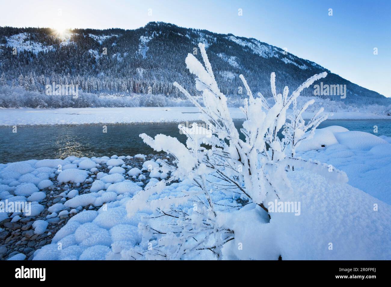 Winterscenery at Isar river, Upper Bavaria, Germany Stock Photo - Alamy