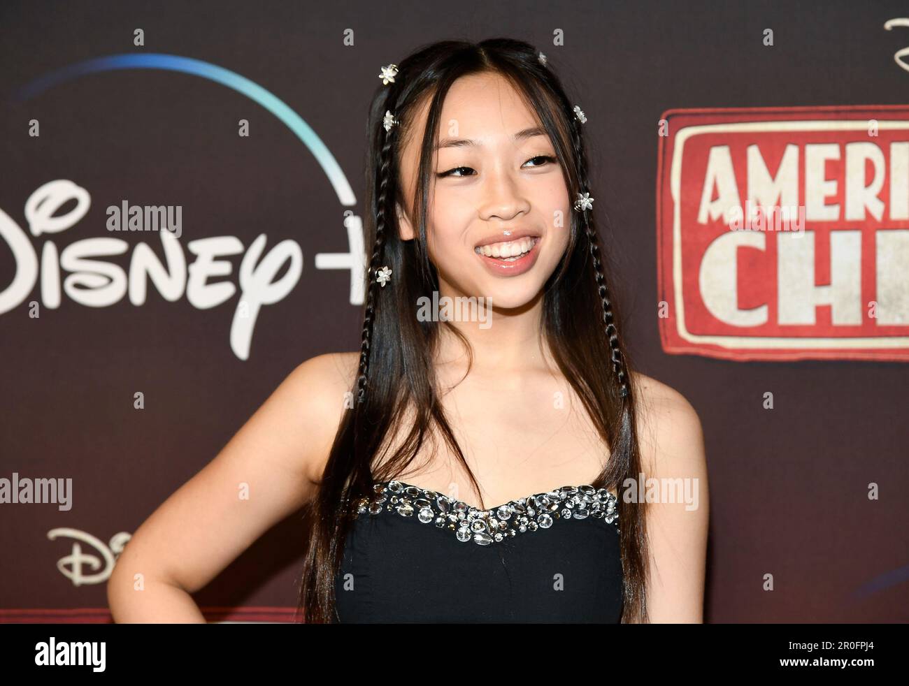 Emmy Liu-Wang attends the premiere of the Disney+ original series ...
