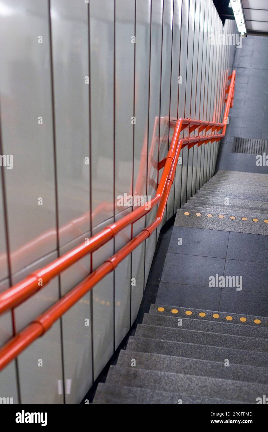 Red handrail hi-res stock photography and images - Alamy