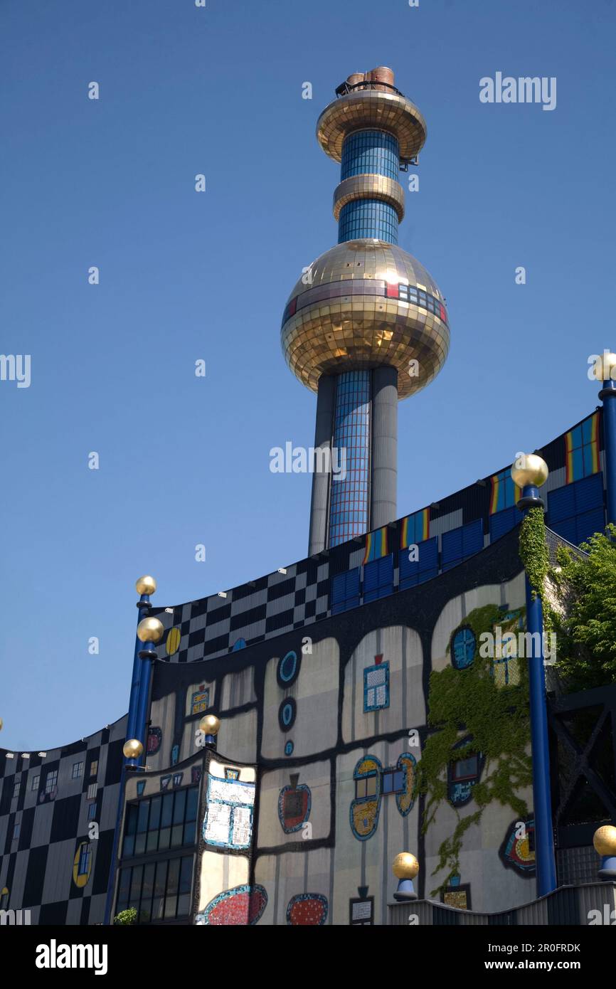 Vienna Spittel Hundertwasser building in Spittelau Stock Photo - Alamy