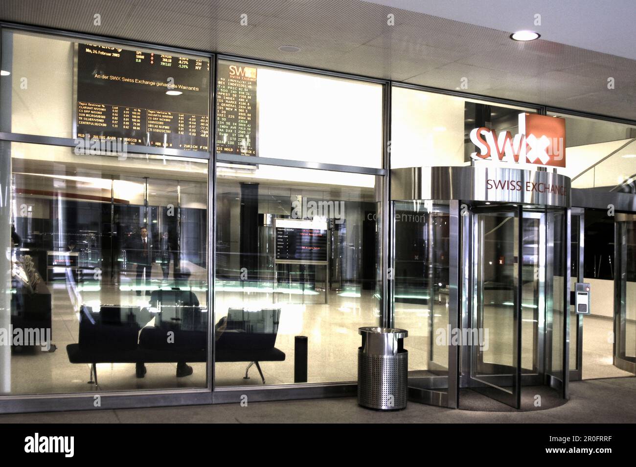 Switzerland, Zurich, stock exchange, swiss Exchange sign , entrance ...