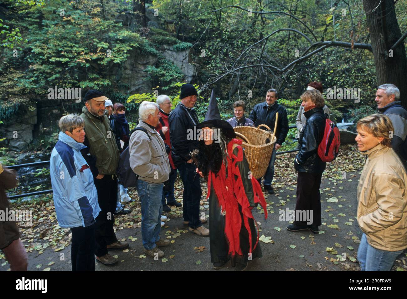 witch as guide, walking track, Bodetal, Harz Mountains, Saxony Anhalt ...