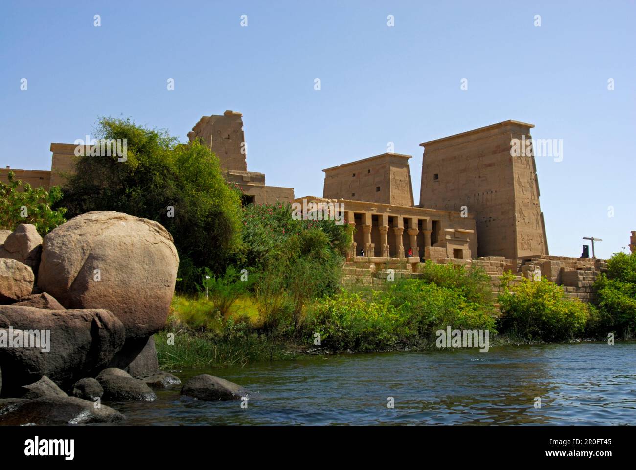 Isis temple on island Philae, lake Aswan (reservoir), Egypt, Africa ...