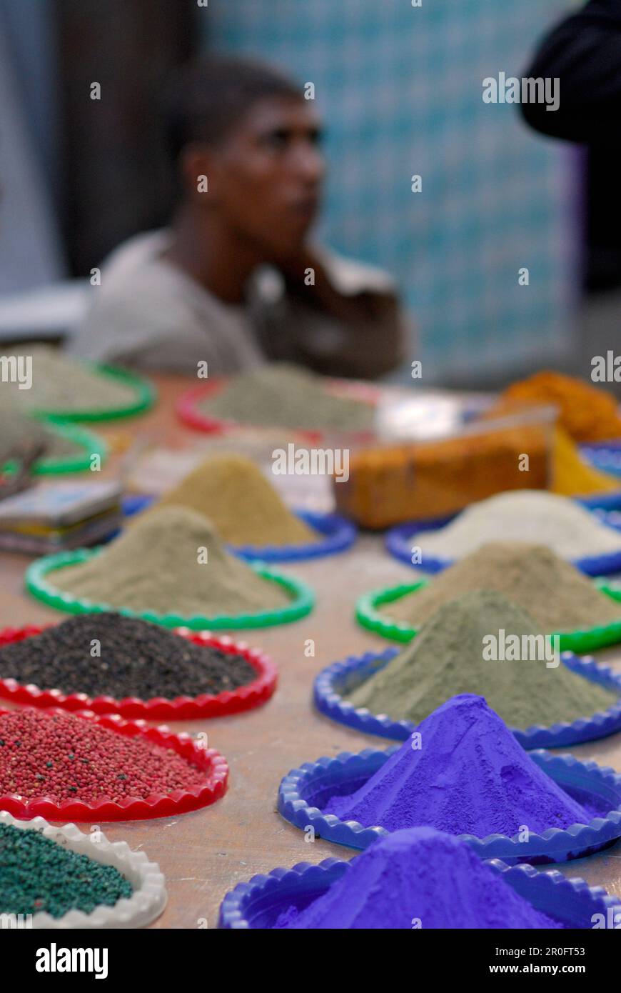 spices and colour powder at local market, Luxor, Egypt, Africa Stock ...