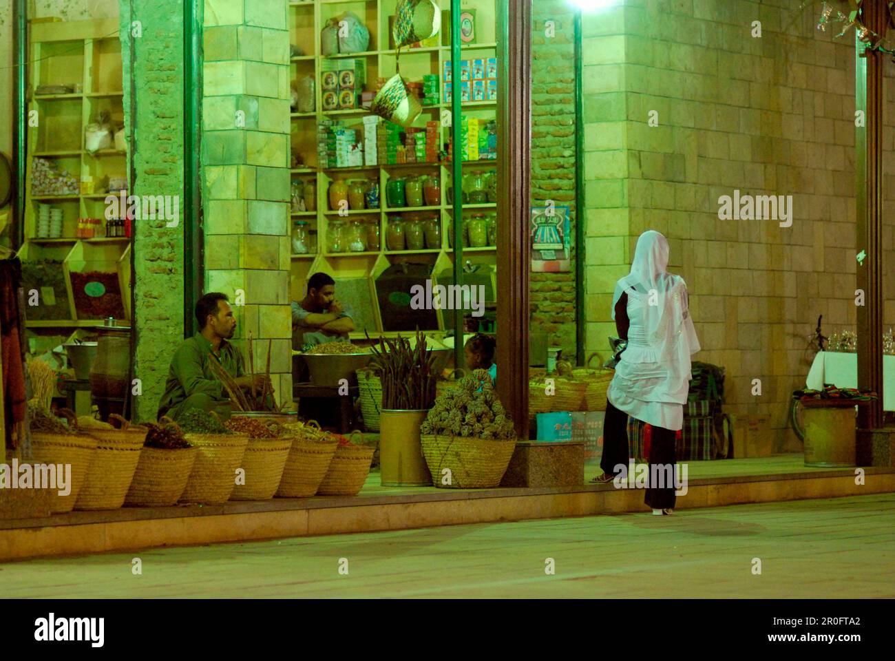 street scene at night, market in Aswan, Egypt, Africa Stock Photo - Alamy
