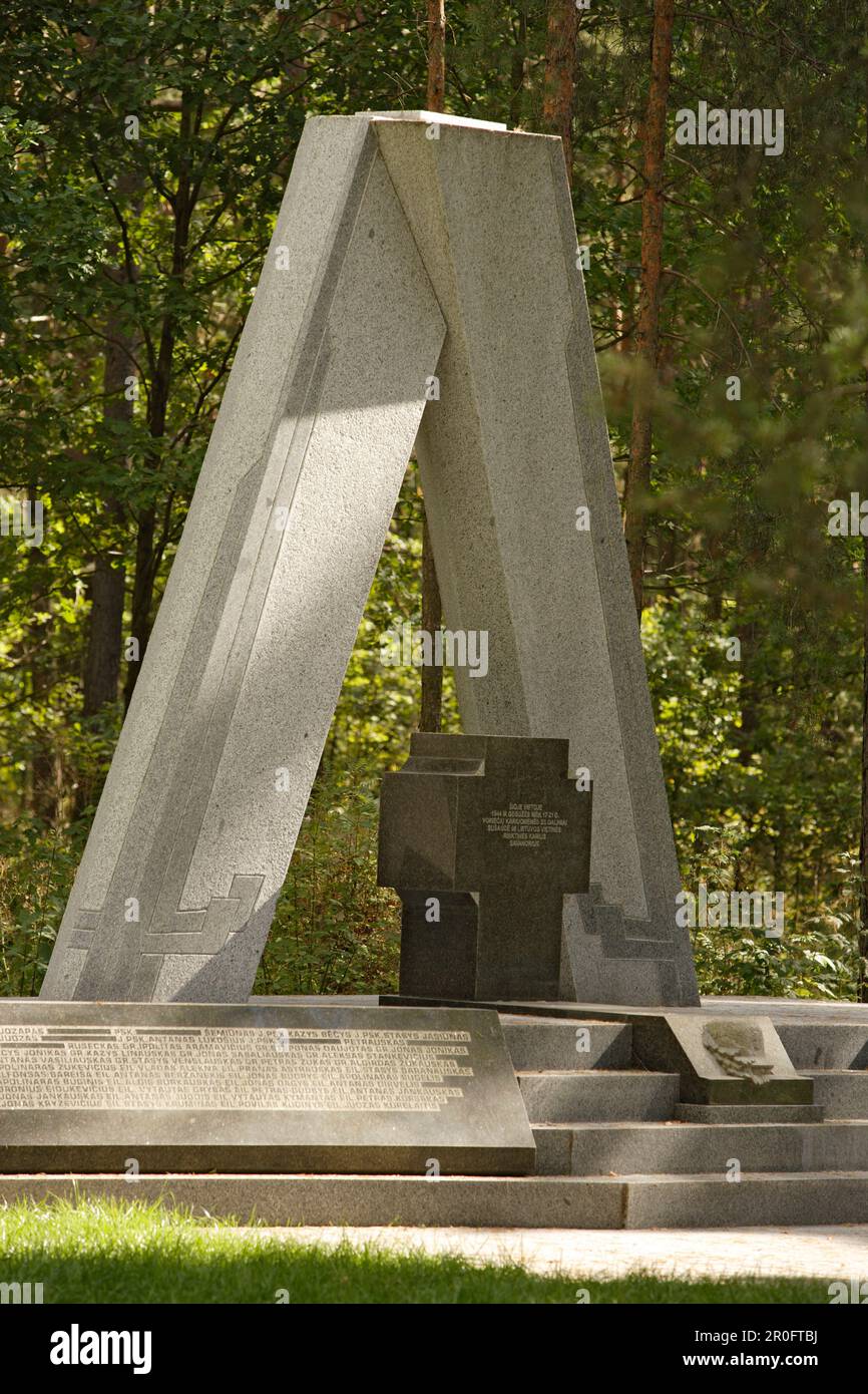 Genocide memorial in the forest of Paneriai (10 km south of Vilnius ...