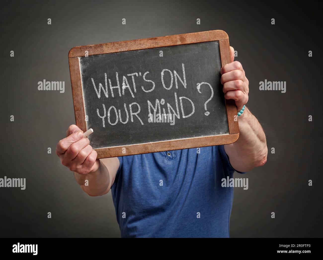 what is on your mind question handwritten with white chalk on ...