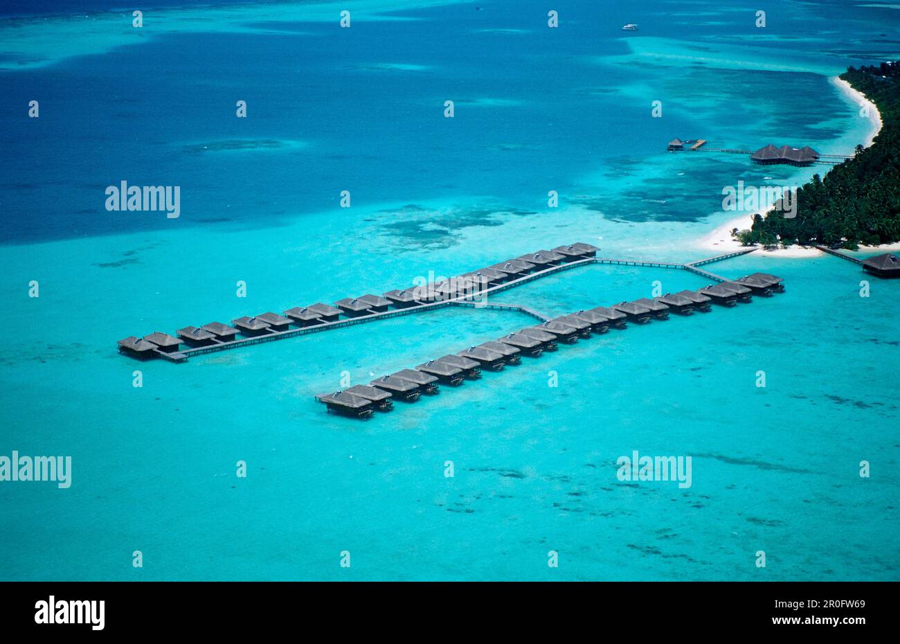 Aerial View of Medhufushi Island, Maldives, Indian Ocean, Meemu Atoll ...