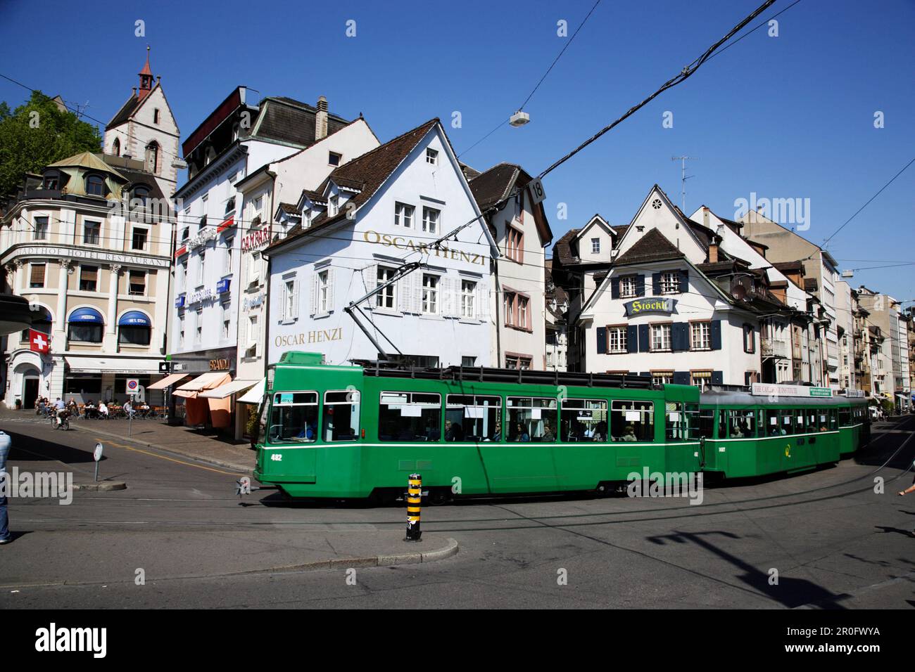 View of the town square, Barfuesserplatz, Basel, Switzerland Stock ...