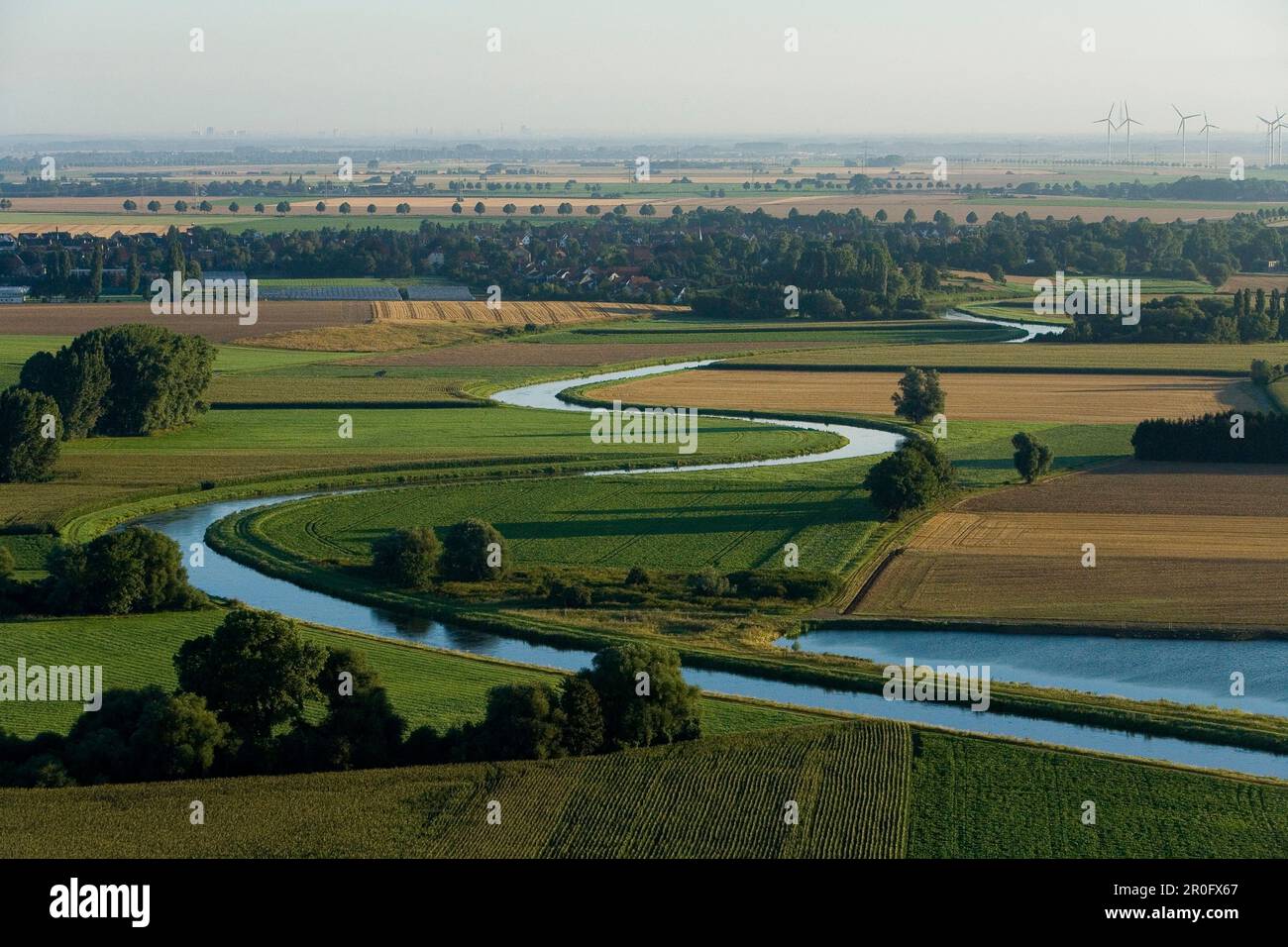 Meander of river Leine, Hanover (district), Lower Saxony, Germany Stock ...