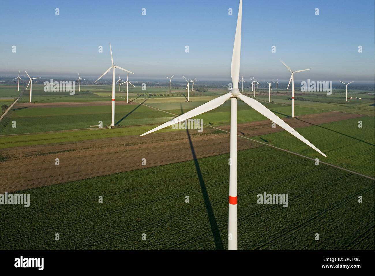Wind turbines from birds eye hi-res stock photography and images - Alamy