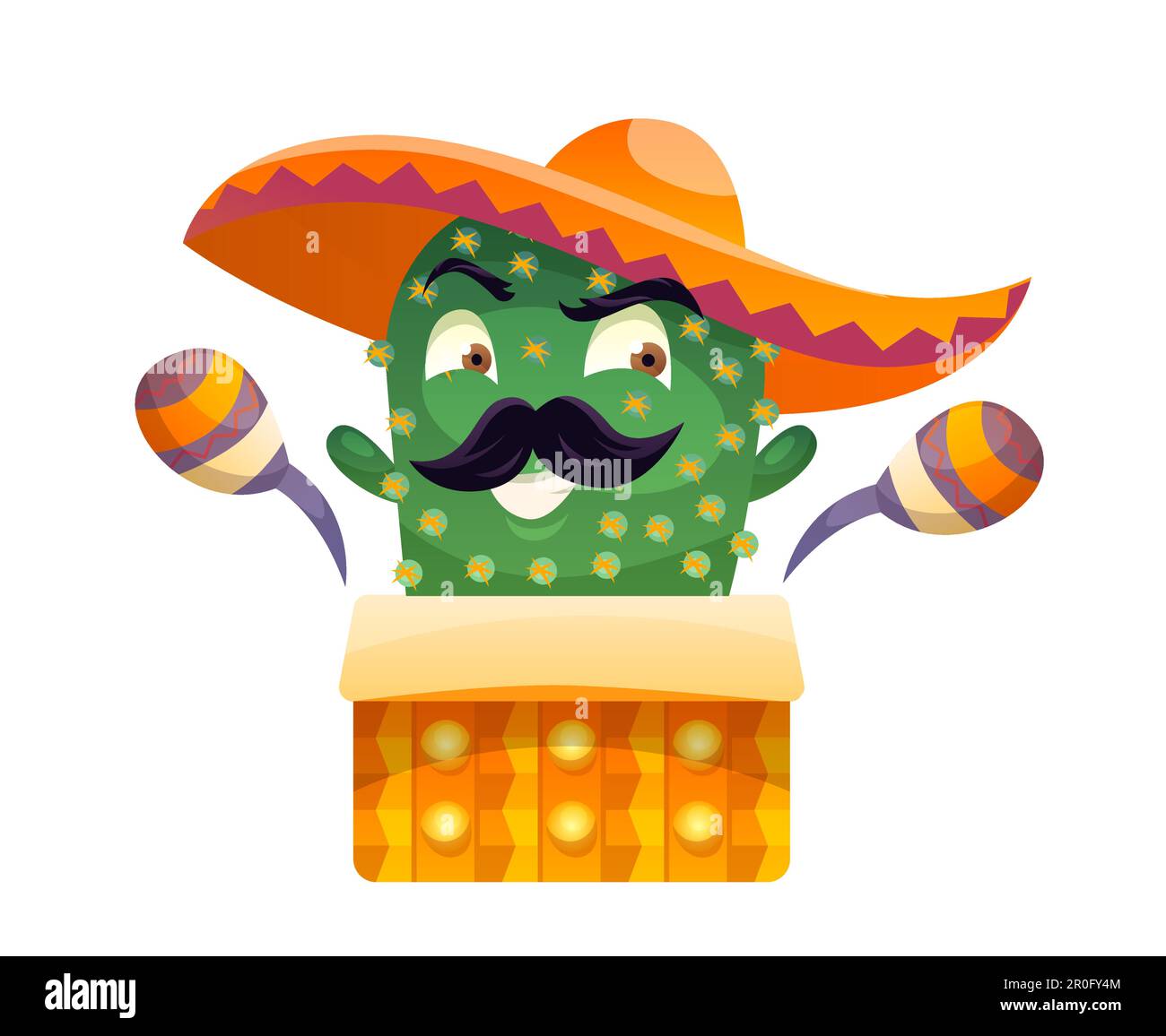 Cactus in Mexican costume sticker Stock Vector Image & Art - Alamy