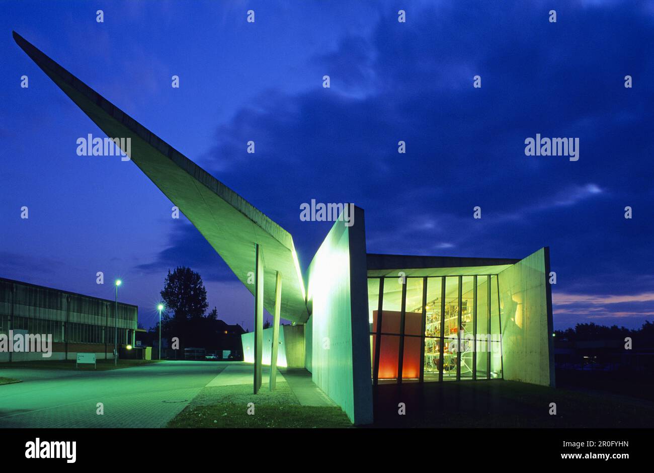 Fire station at night, Weil am Rhein, Baden-Wurttemberg, Germany Stock ...