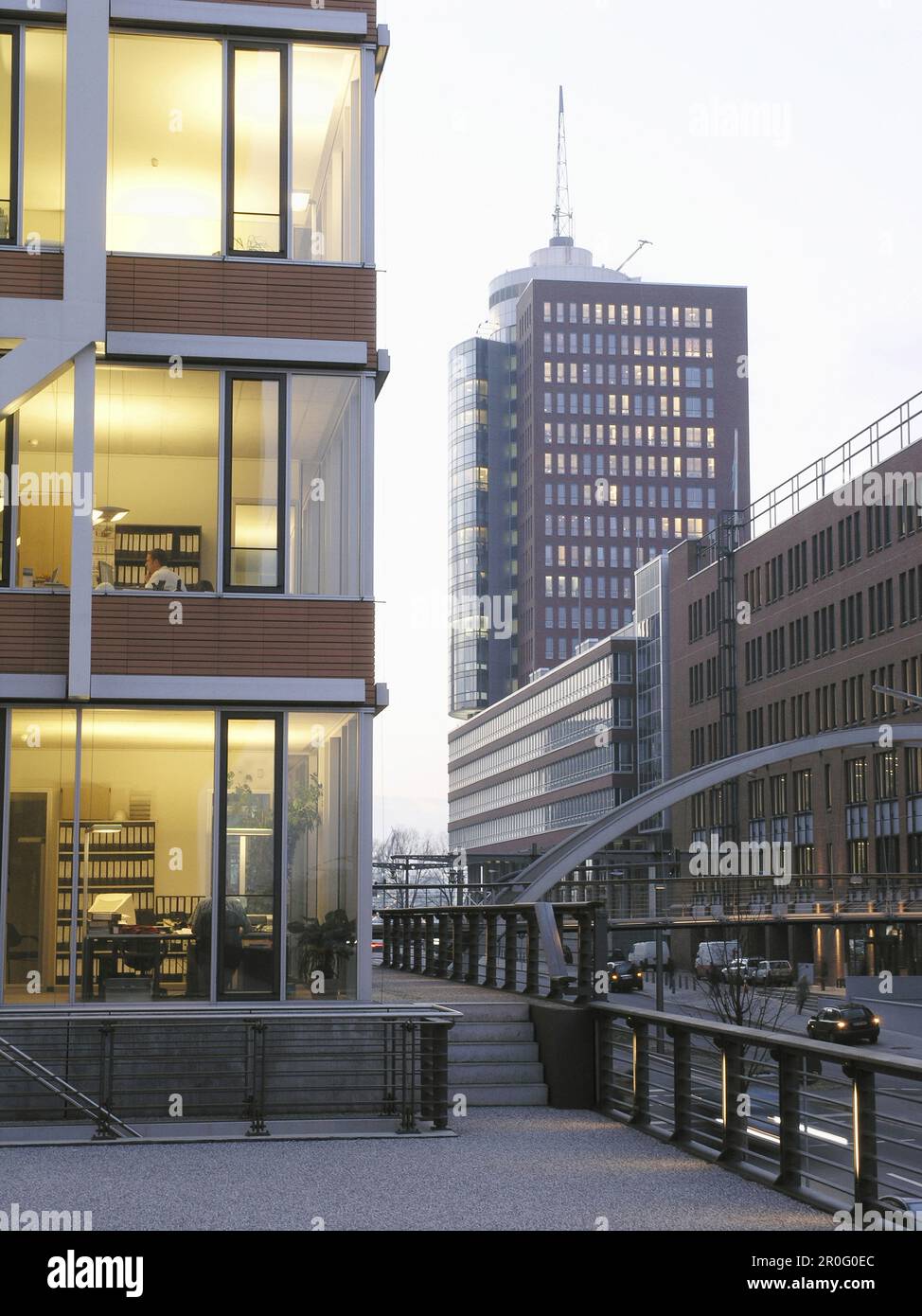 Office building in the HafenCity, Hanseatic Trade Center in background ...