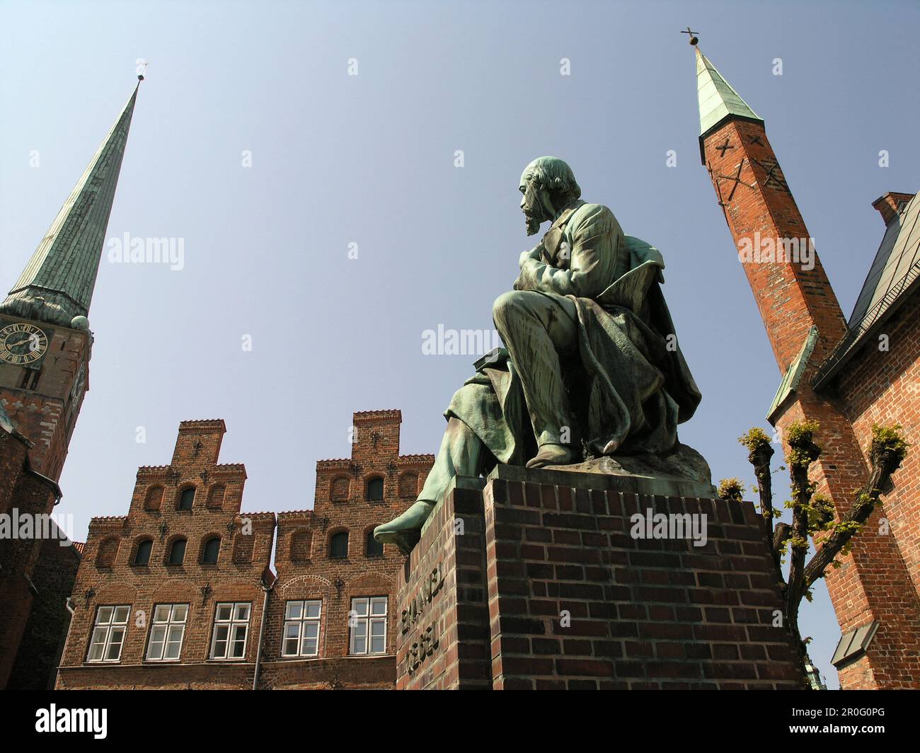 Statue of Emanuel Geibel, Lubeck, Schleswig Holstein, Germany Stock ...