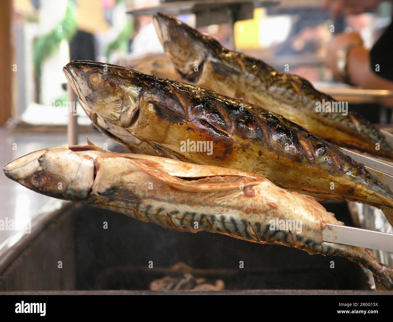Grilled Fish, Market Place, Coburg, Franconia, Bavaria, Germany Stock ...