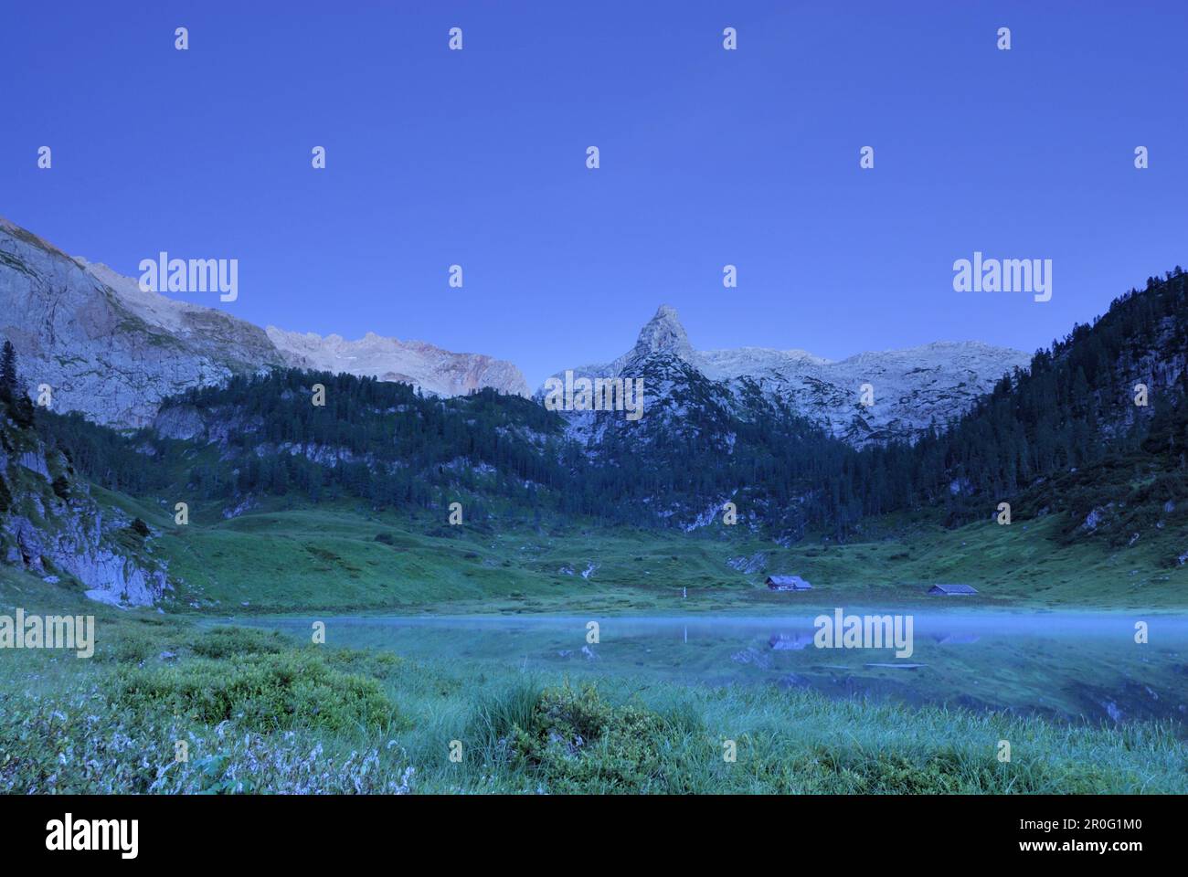 Lake Funtensee with Schottmalhorn, Berchtesgaden range, National Park ...