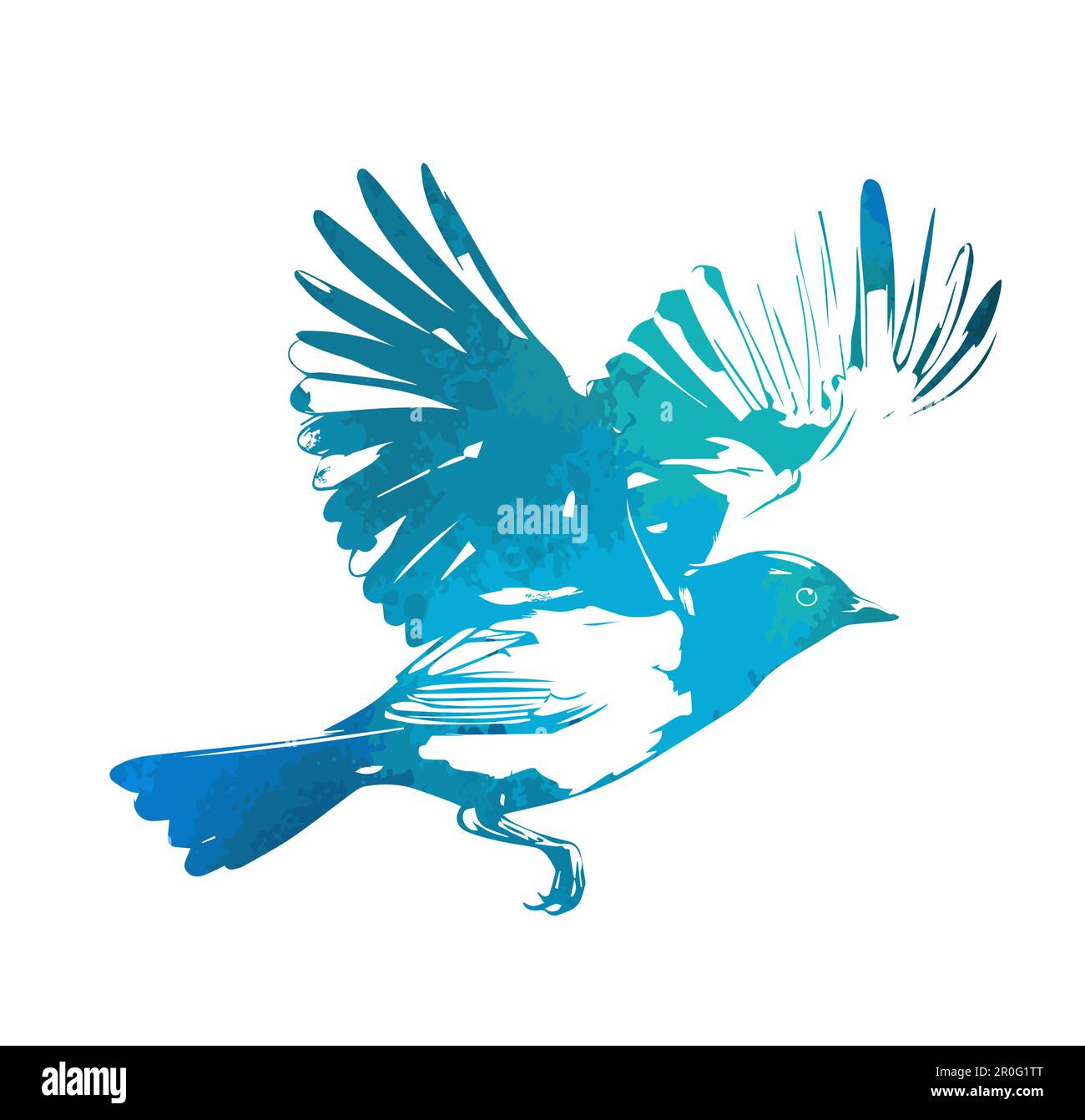 Blue Bird Flying Silhouette