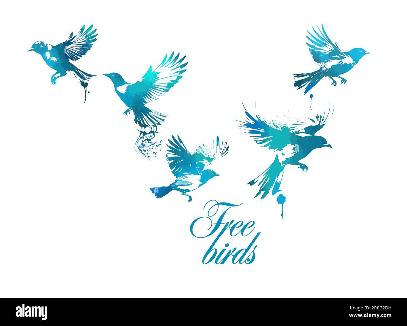 Blue Bird Flying Silhouette