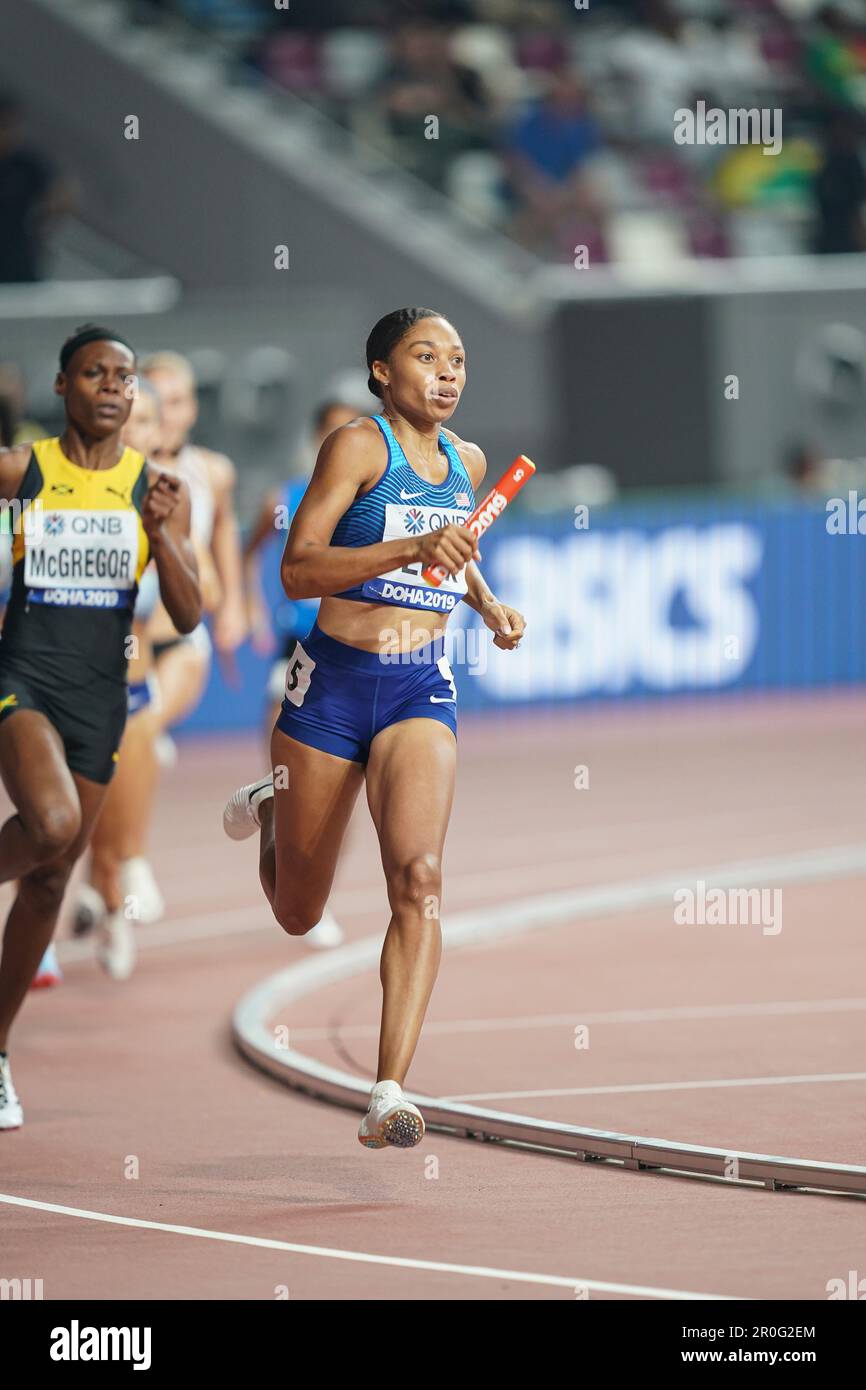 Allyson felix doha 2019 hi-res stock photography and images - Alamy