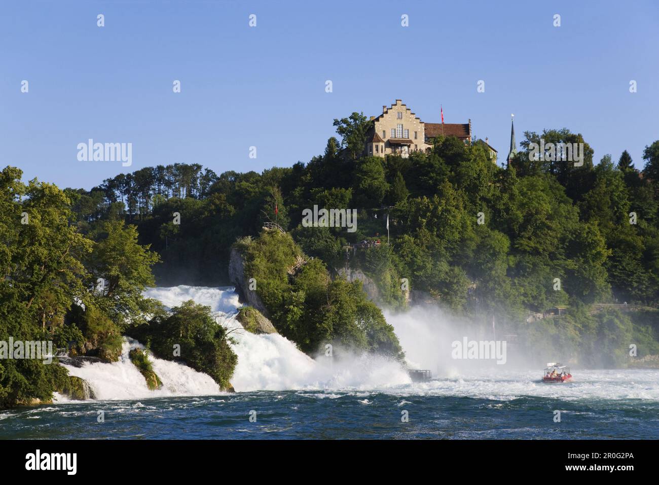 Rhine Falls, Europe's largest waterfall, and Laufen castle, Laufen ...